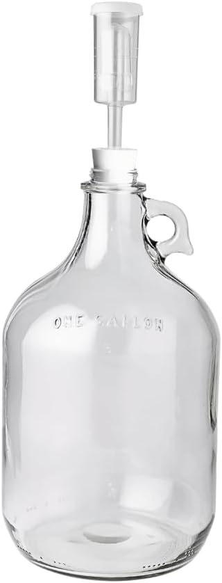 FastRack Stopper/Airlock 1 Gallon Glass Fermenter/Jug, Clear | Chef Toolbox