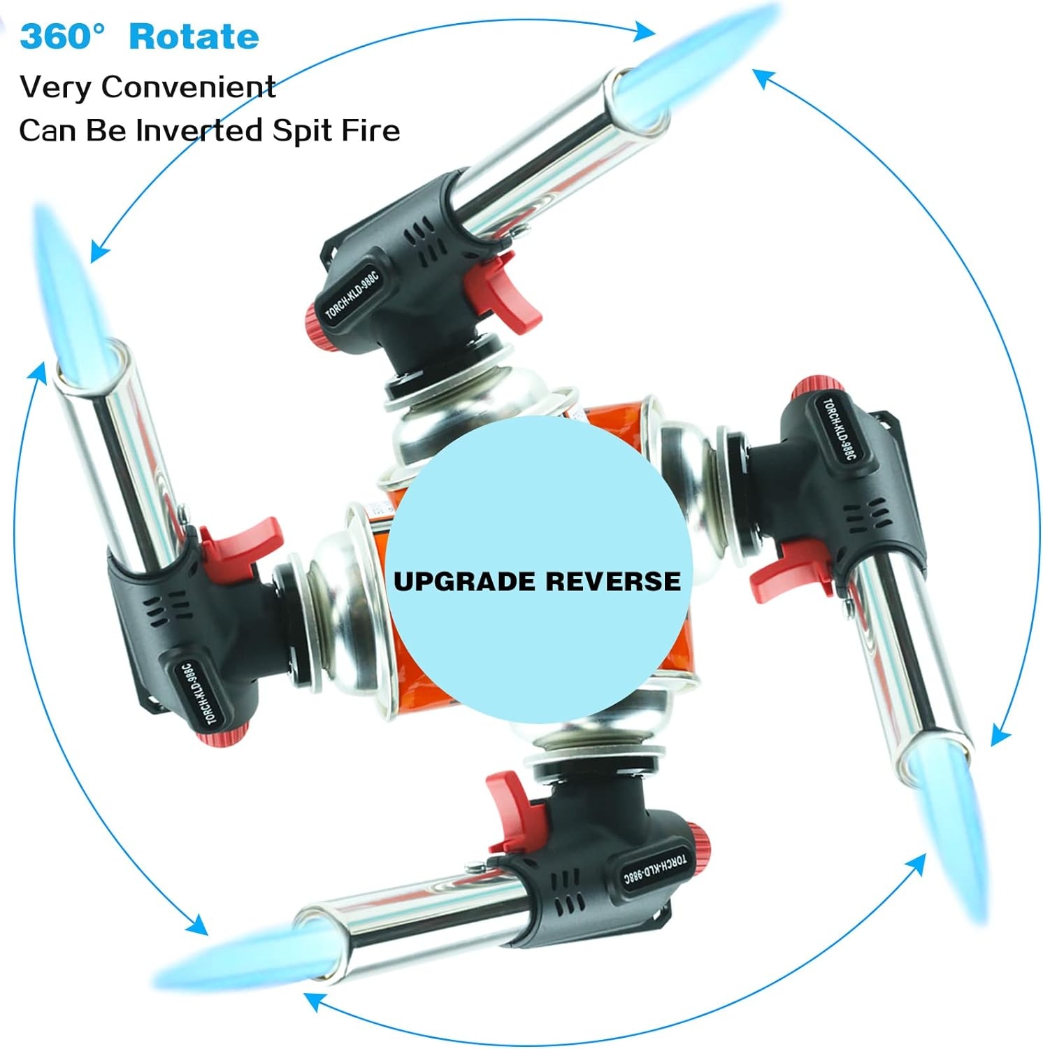 Gas Burner, 900°C To 1300°C, Flame Adjustable Butane Blow Torch, 360 ...