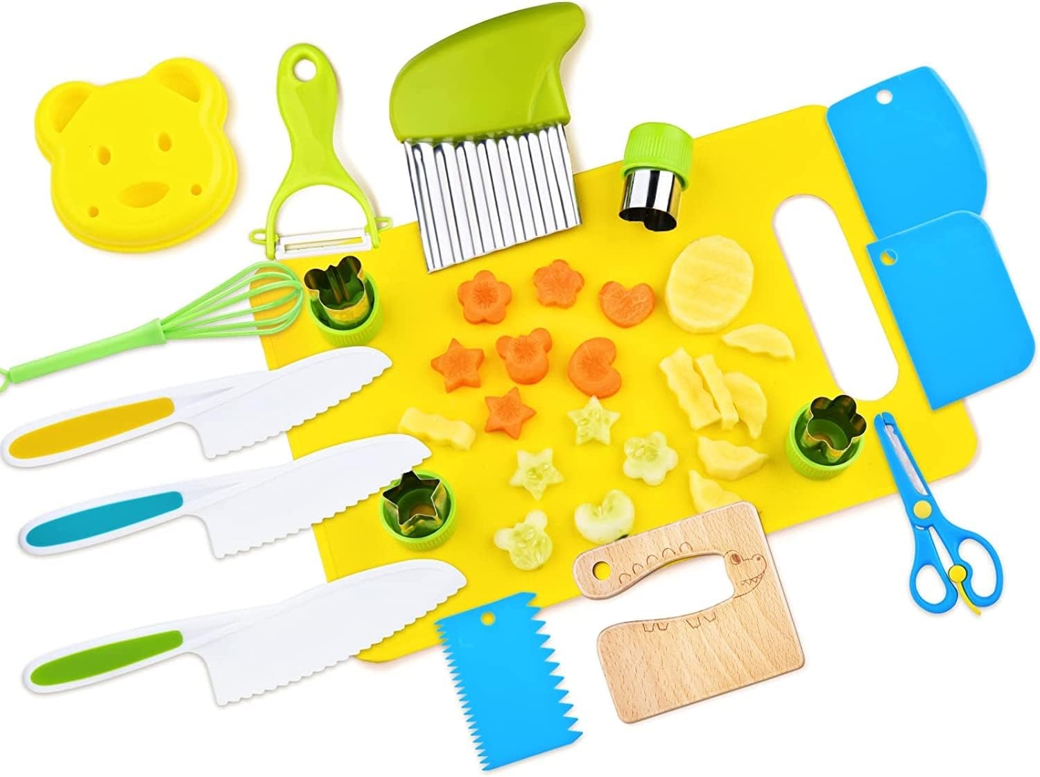 Kids Safe Knife Set -13 Pieces Montessori Kitchen Tools for Toddlers ...