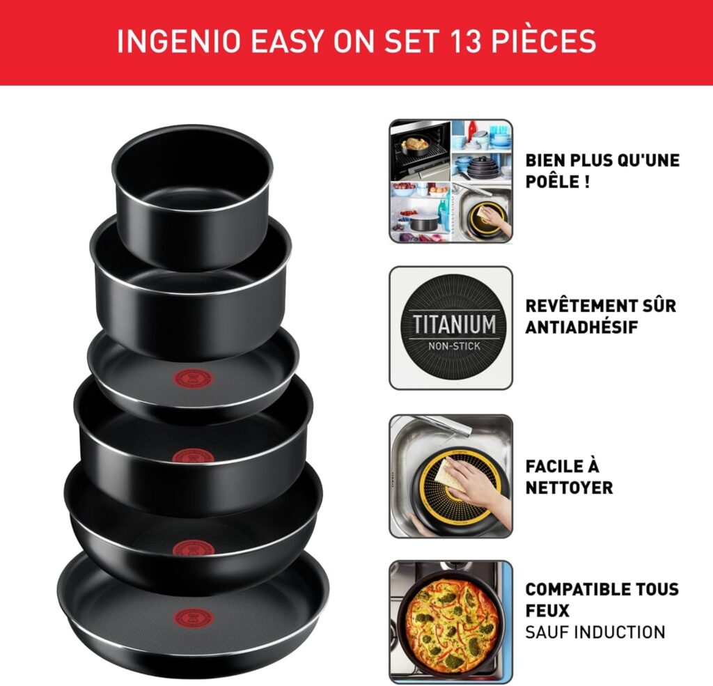 Tefal Ingenio Easy On Non-Stick 13 Piece Cookware Set, L1599243 | Chef Toolbox
